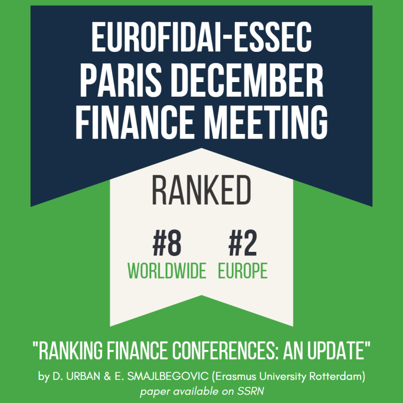 EUROFIDAI-ESSEC Paris December Finance Meeting ranked 2d best Finance ...